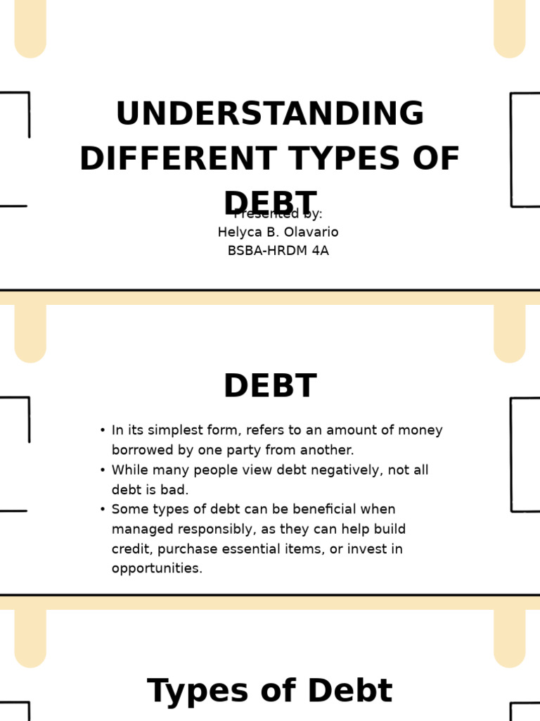 Understanding Diff. Types of Debt Personal Loans | PDF | Loans ...