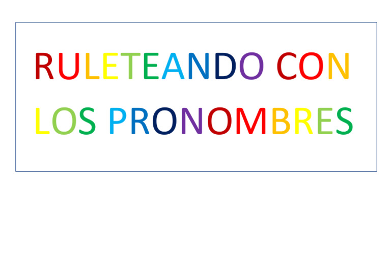 Ruleteando Con Los Pronombres | PDF