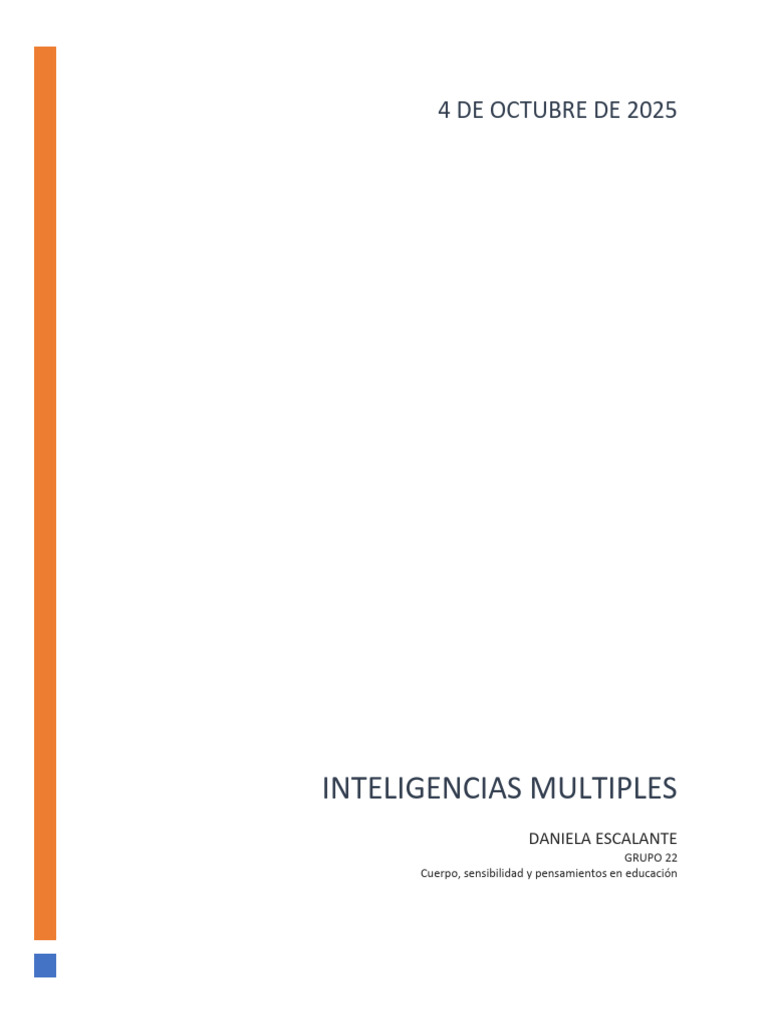 Inteligencia Multiple | PDF | Cognición | Aprendizaje