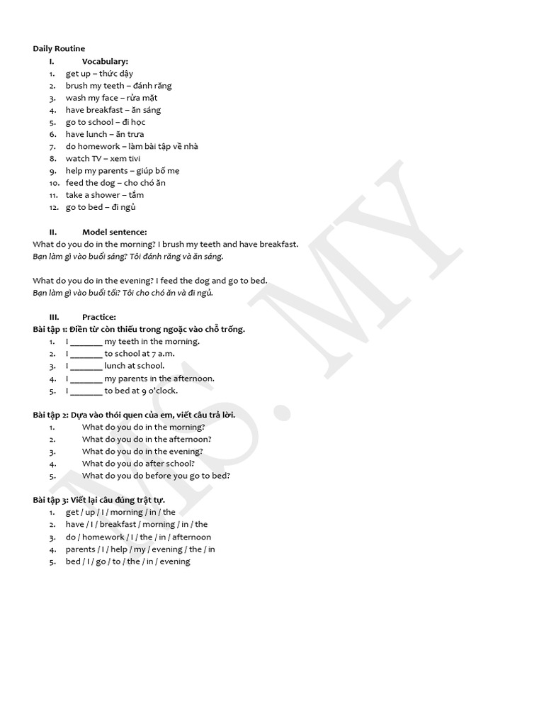 7. Daily Routine | PDF