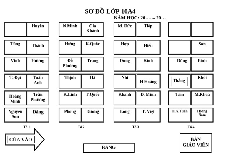 Mau So Do Lop Hoc 4 Day (1) | PDF