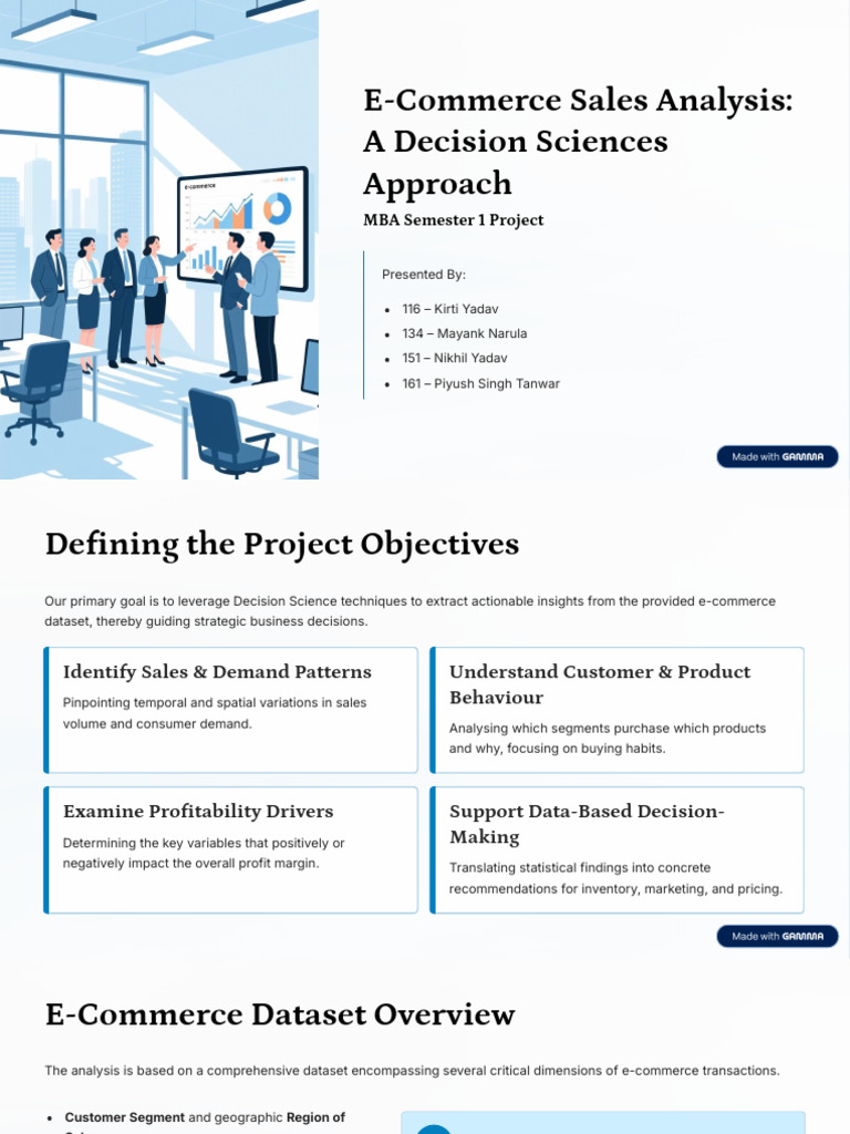 E Commerce Sales Analysis a Decision Sciences Approach | PDF | Market ...