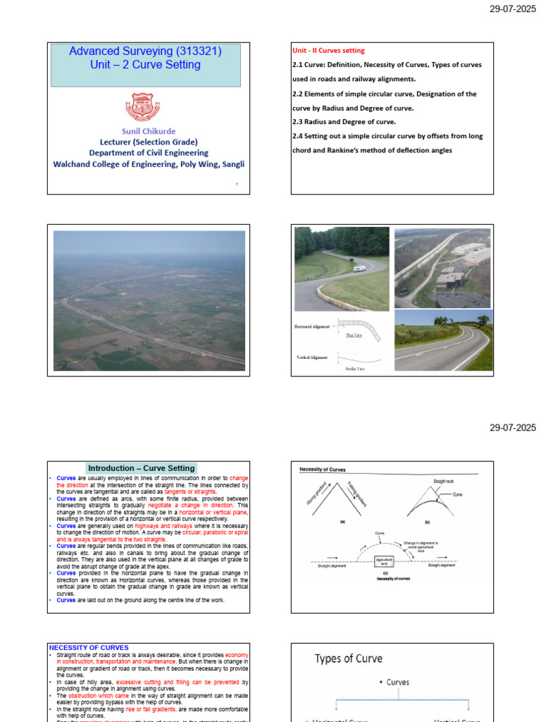 Unit 2 Curves | PDF | Road | Highway
