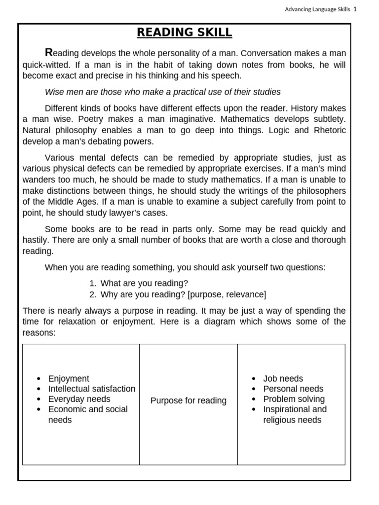 Advancing Language Skills | PDF | Reason | Cognitive Science