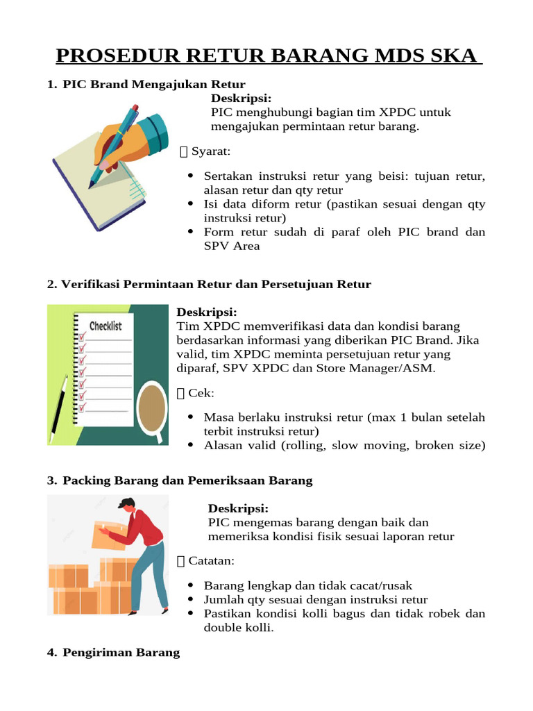 Prosedur Retur Barang MDS SKA | PDF