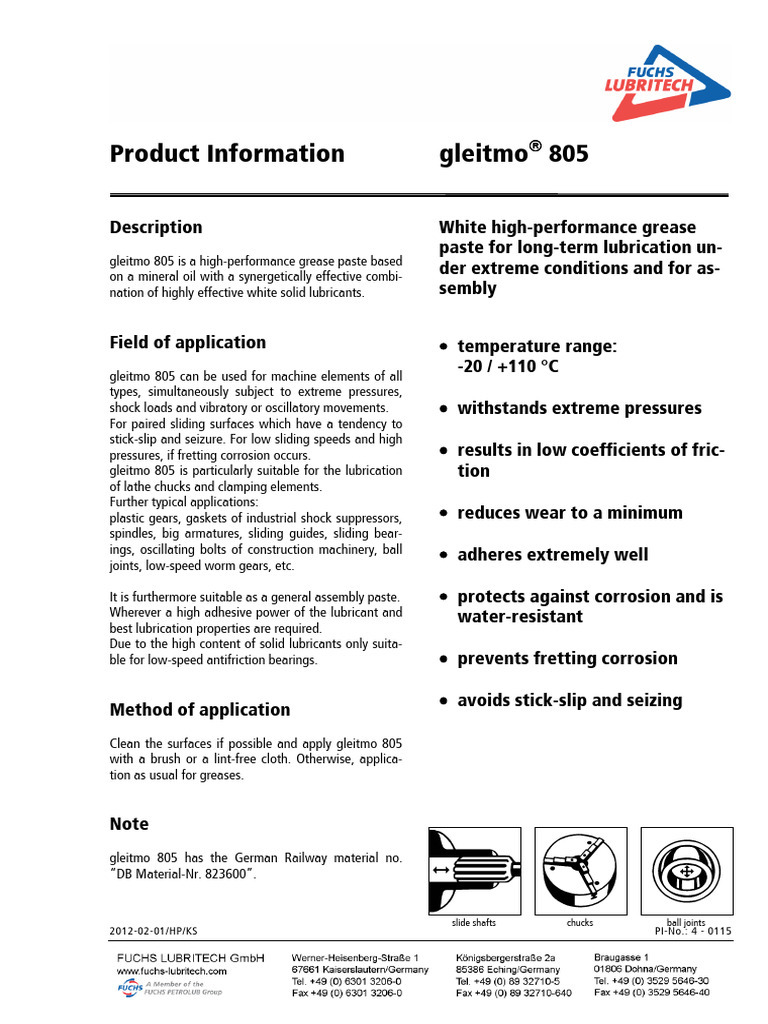 Gleitmo 805 TDS en | PDF