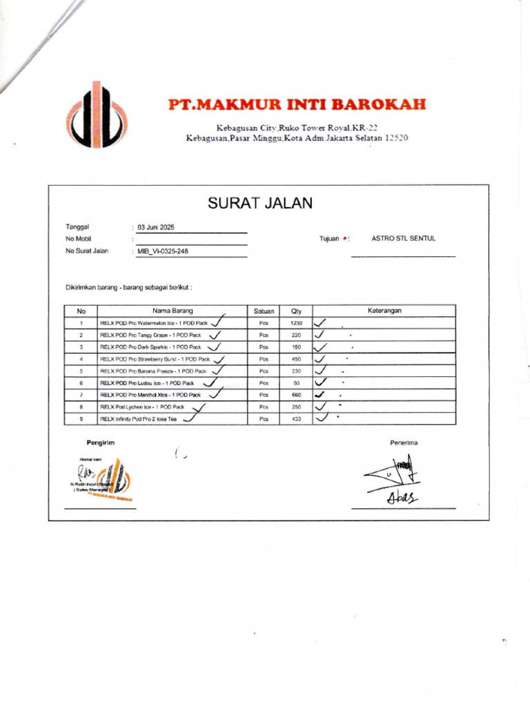 PT Makmur Inti Barokah ( Relx ) | PDF