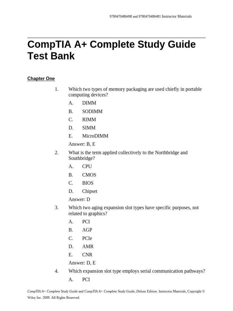 Test questions A+ test | PDF | Computer Network | Printer (Computing)
