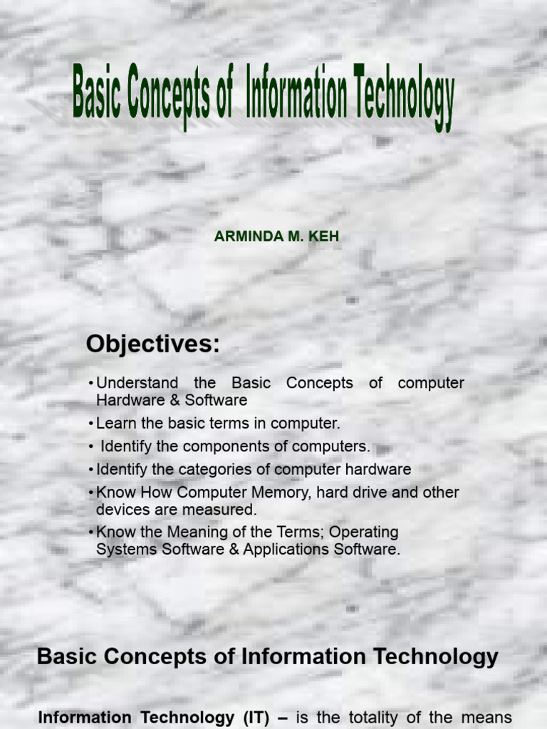 Basic-concepts-in-IT.ppt | PDF | Computer Data Storage | Read Only Memory