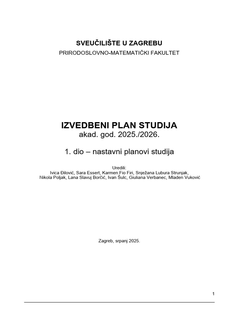 Izvedbeni-plan-studija-2025-26-2 | PDF
