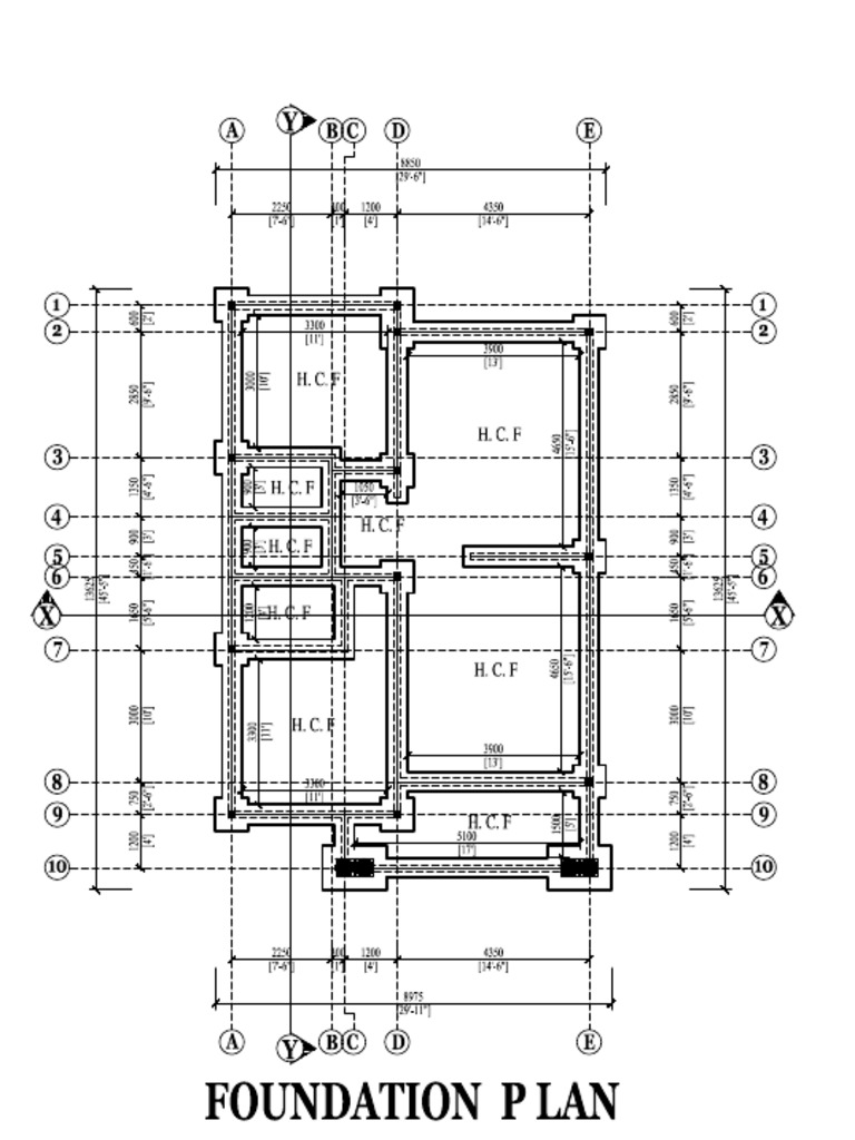 Foundation Plan Dimensions and Details | PDF