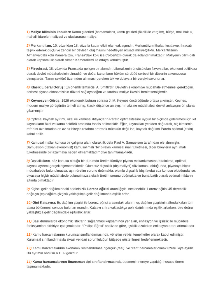 Maliye 101 Not. | PDF