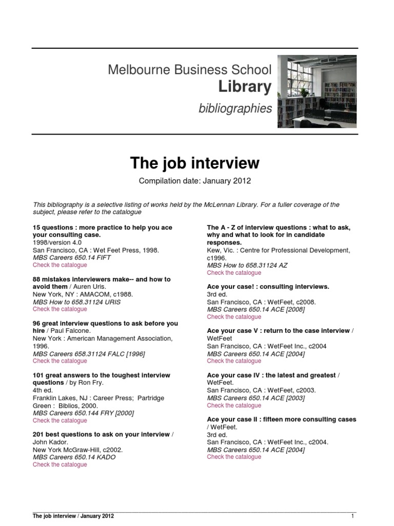 Important Books The Job Interview | PDF | Job Interview | Recruitment