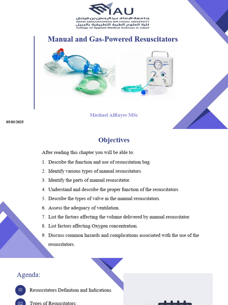 #6 Manual and Gas Powered Resuscitators | PDF | Respiration | Clinical ...