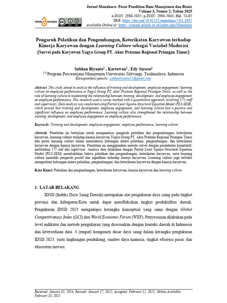 MANUHARA Vol 3 No 2 Tahun 2025 Hal 74-85 | PDF