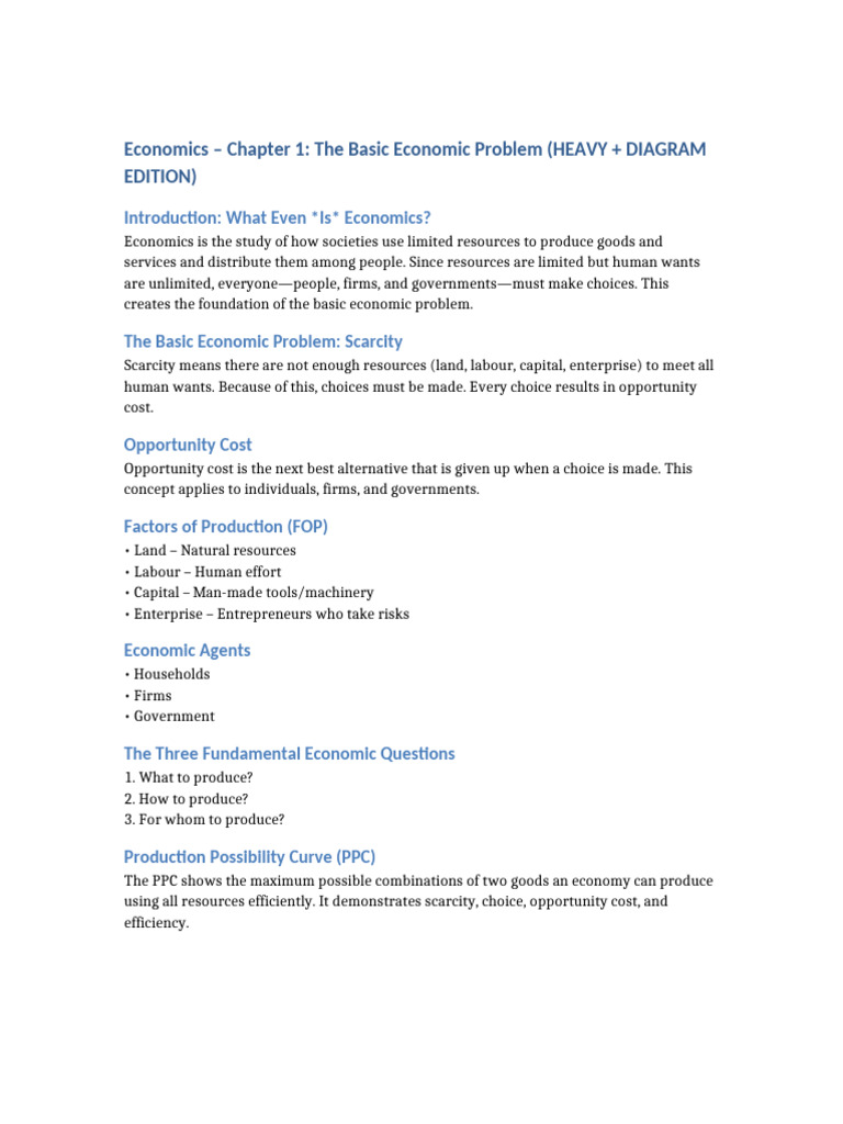 Understanding Scarcity in Economics | PDF
