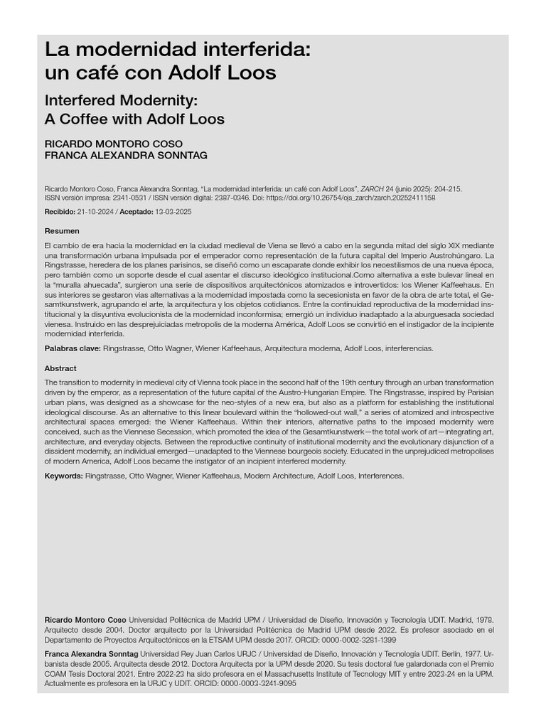 La Modernidad Interferida_un Café Con Adolf Loos | PDF