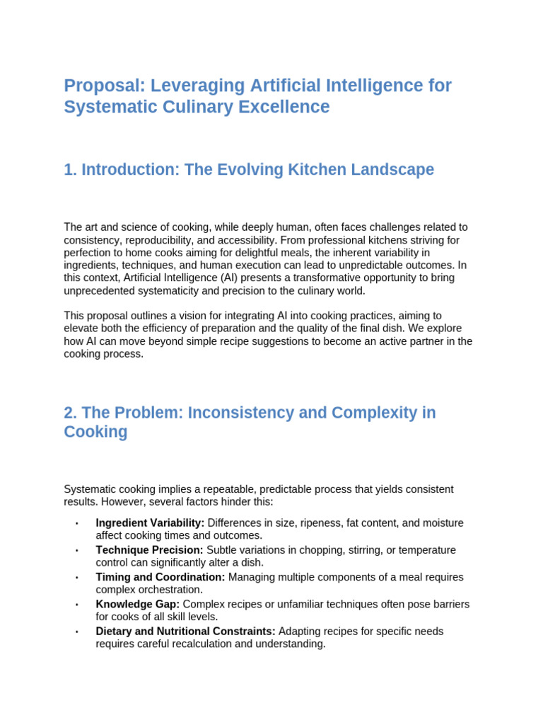 AI Solutions for Consistent Cooking | PDF | Artificial Intelligence ...