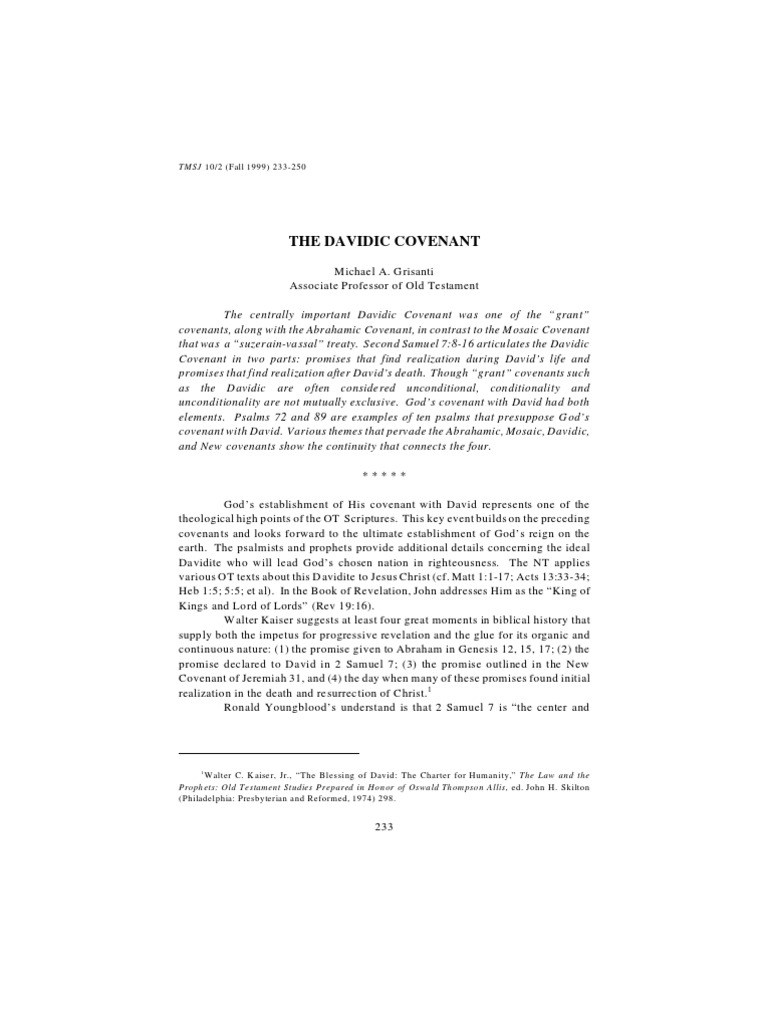 Abrahamic Davidic Covenant Strong Continuity Chart | PDF | Covenant (Biblical) | David