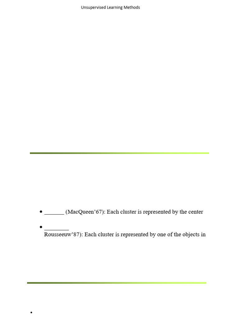 Unsupervised Learning methods | PDF | Image Segmentation | Cluster Analysis