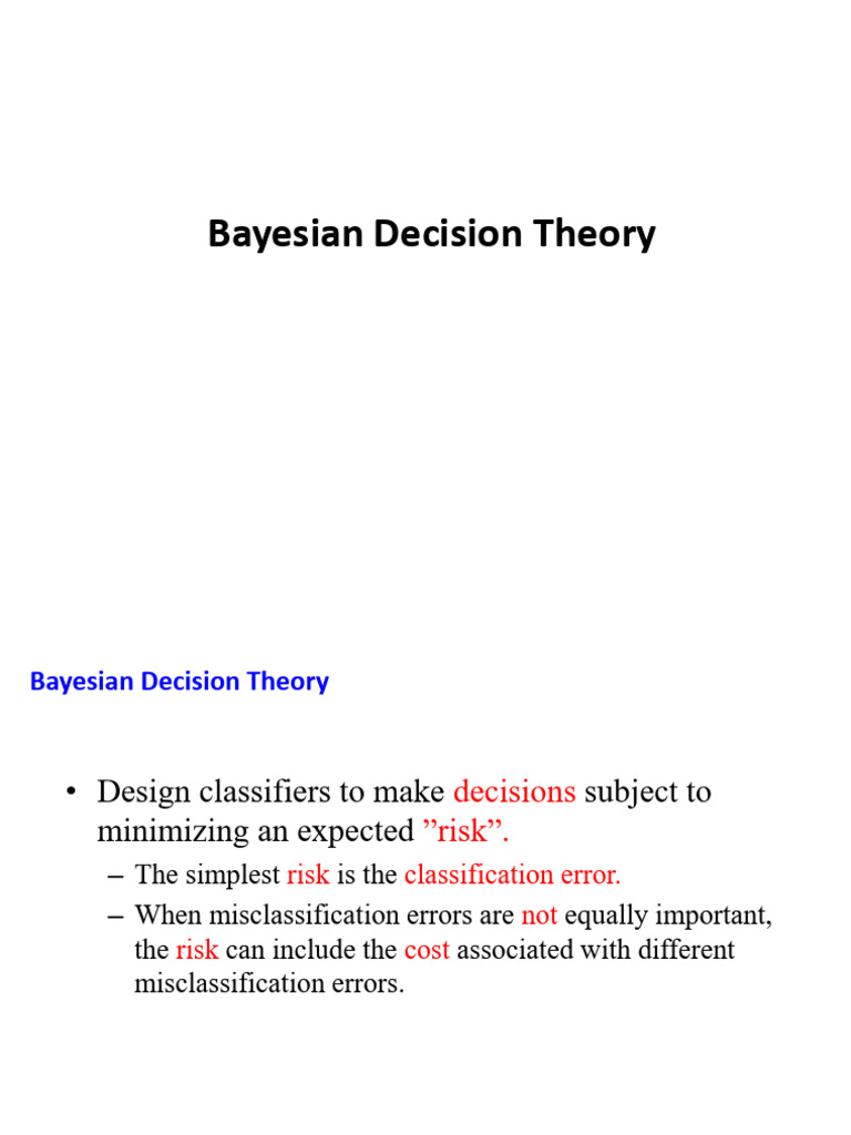 Bayesian Decision Theory | PDF | Probability | Bayesian Inference