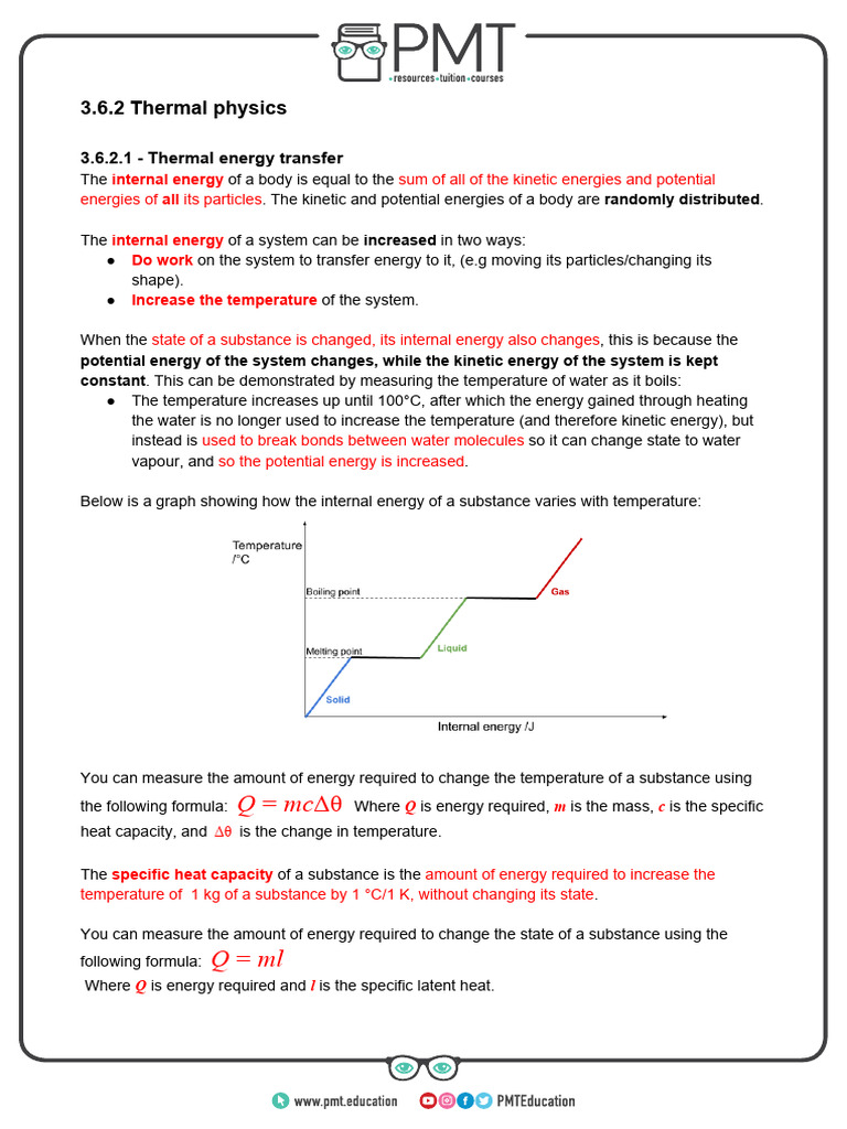 Thermal Physics: Energy Transfer & Gas Laws | PDF | Gases | Temperature