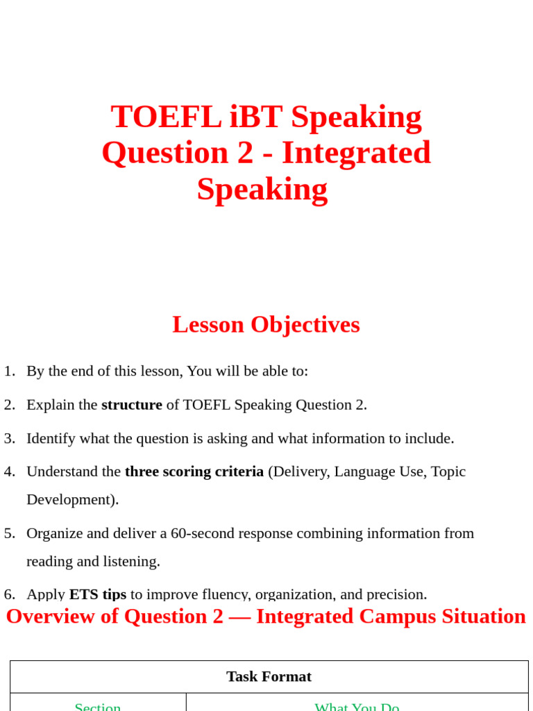 Speaking Task 2 Copy | PDF | Test Of English As A Foreign Language ...