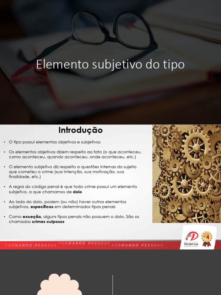 Elemento Subjetivo Do Tipo2 | PDF | Intenção (Direito Penal) | Crimes