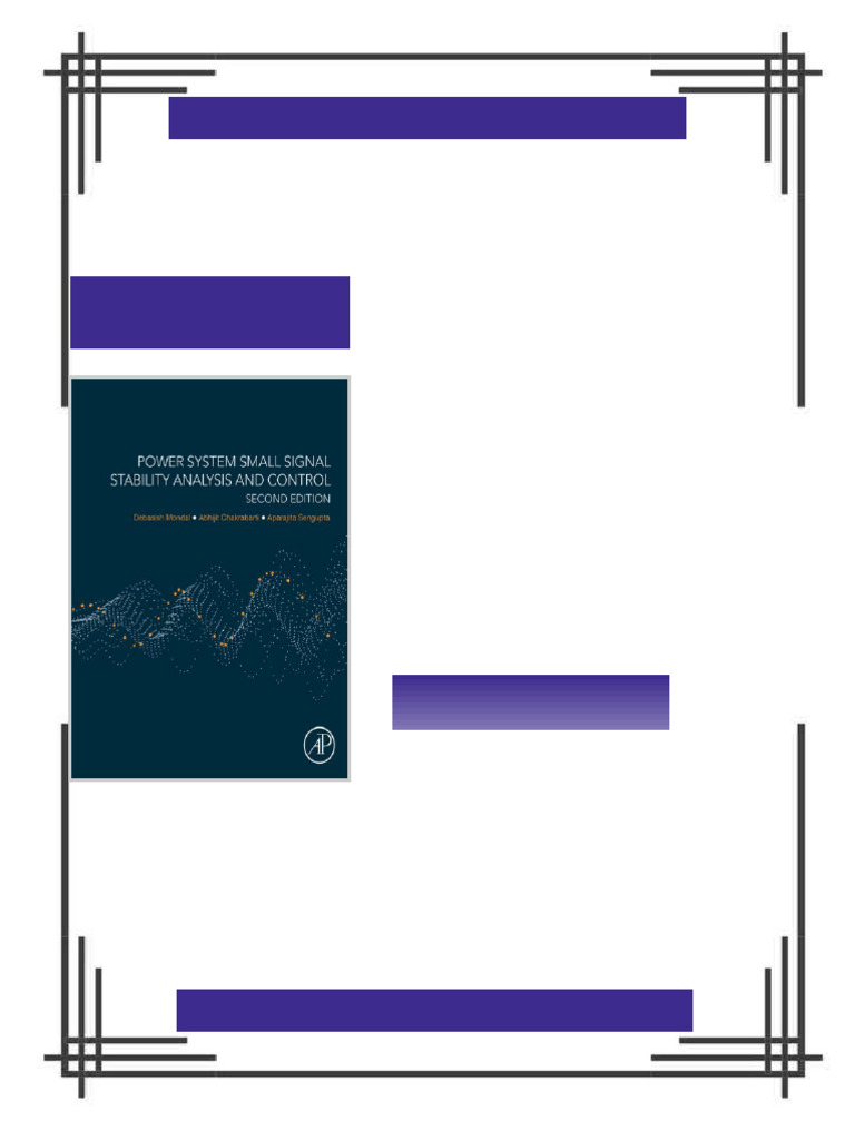 Power system small signal stability analysis and control 2nd Edition Debasish Mondal available ...