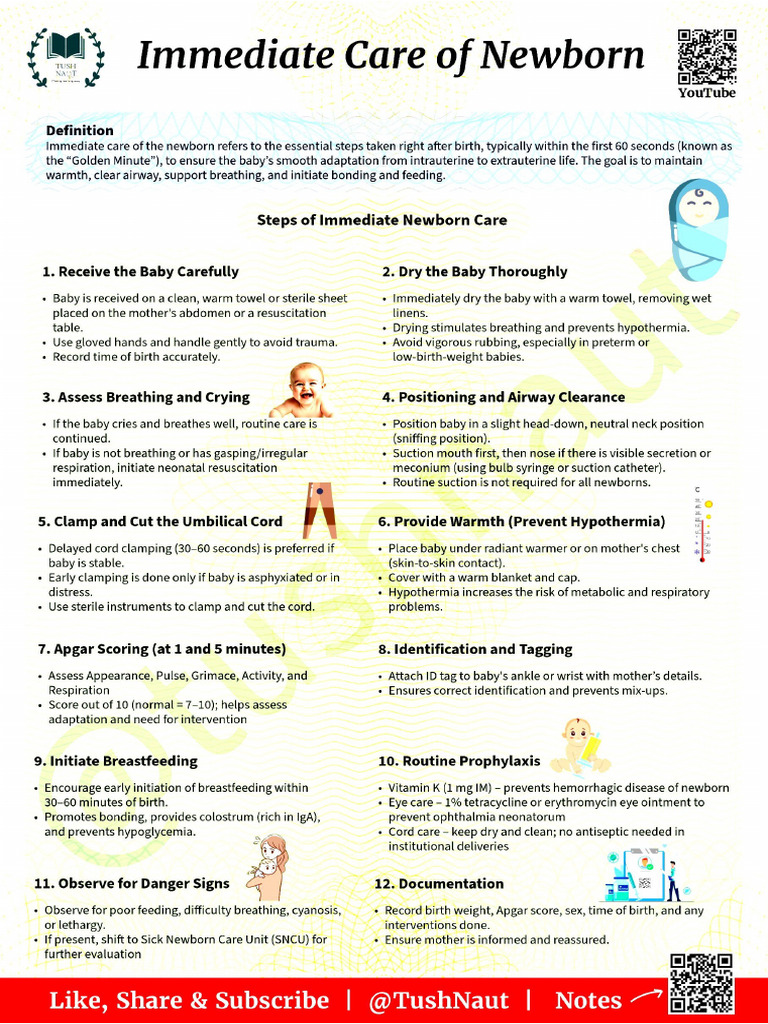 Immediate Care Newborn | PDF