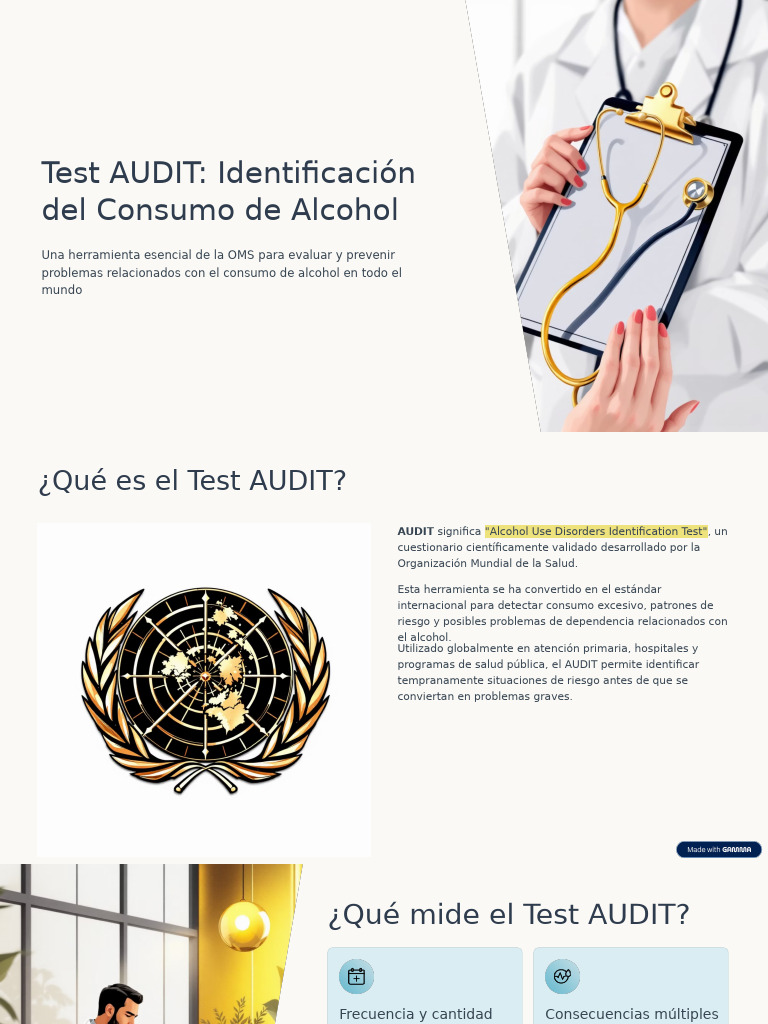 Test AUDIT: Evaluación del Consumo de Alcohol | PDF | La dependencia de ...