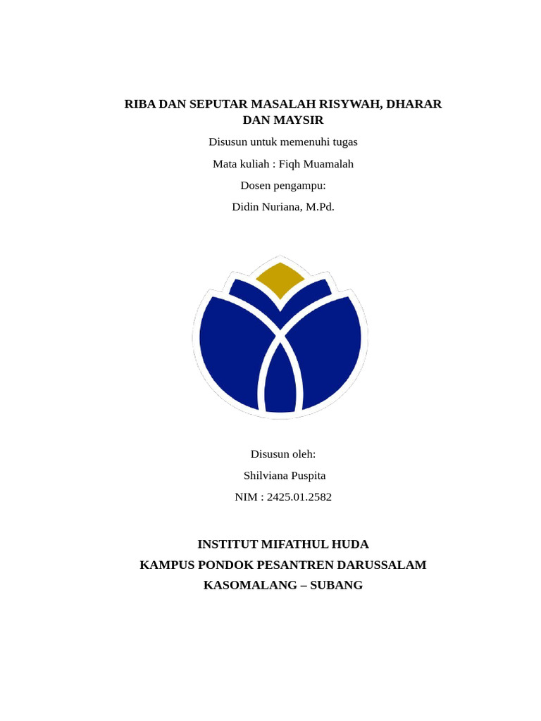 Riba, Risywah, Dharar, dan Maysir dalam Islam | PDF