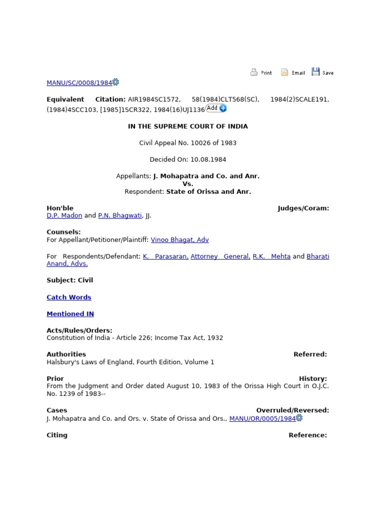 J.Mohapatro (1) Admin Law | PDF | Appeal | Common Law