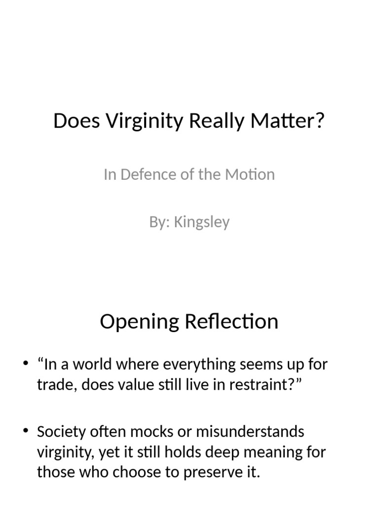 Does Virginity Really Matter Presentation | PDF