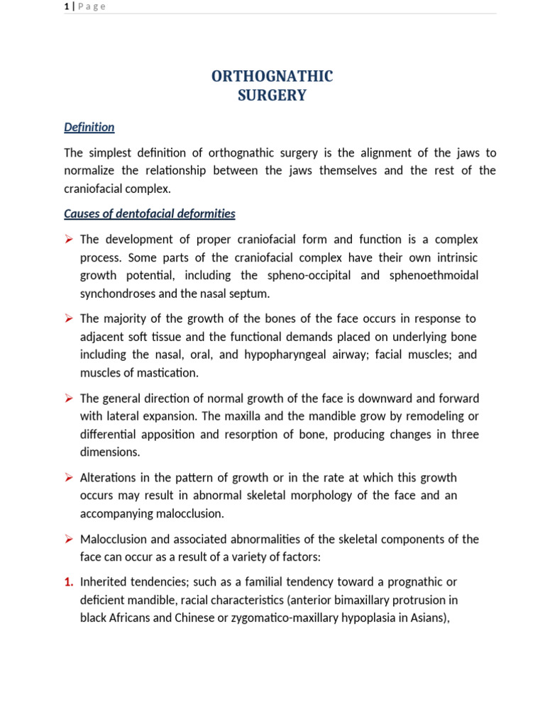Orthognathic Surgery Pdf Orthodontics Dentistry Branches