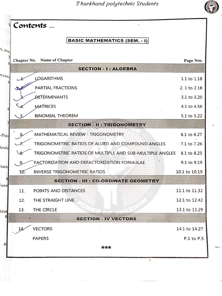 Polytechnic Math Book | PDF