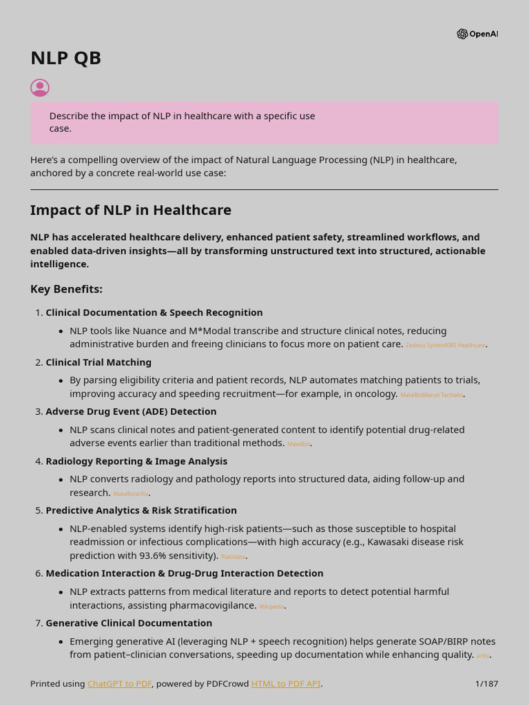 NLP QB (1) (1) | PDF | Artificial Intelligence | Intelligence (AI) & Semantics