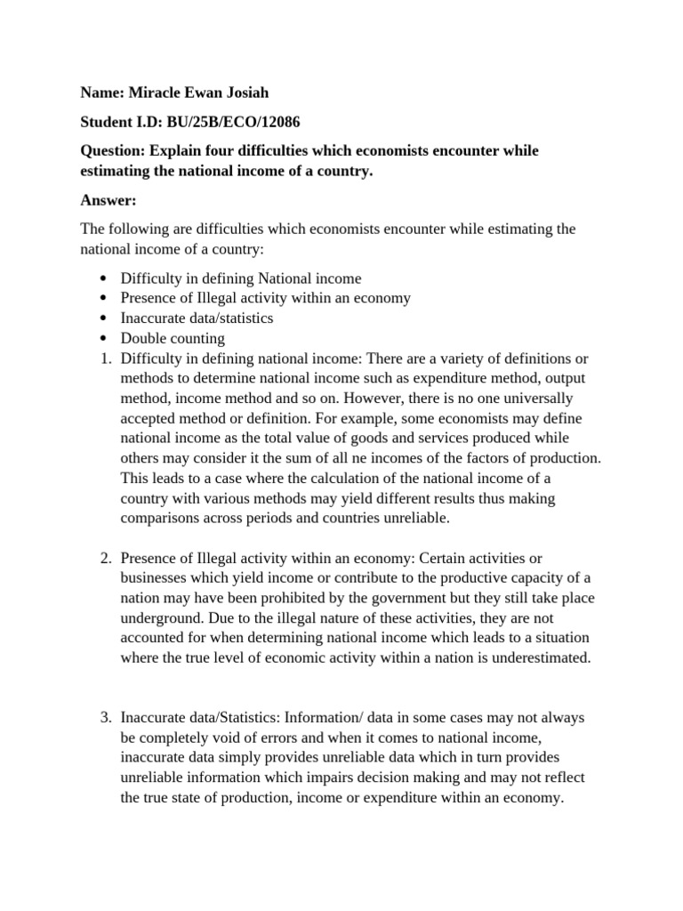 ECO102 Second Assignment | PDF | Measures Of National Income And Output ...