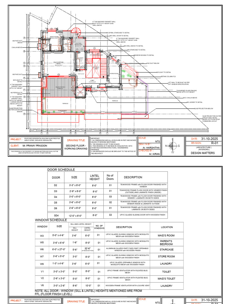 31.10.2025 PRANAY - SF - WORKING DRAWING (R-01) | PDF | Door | Window