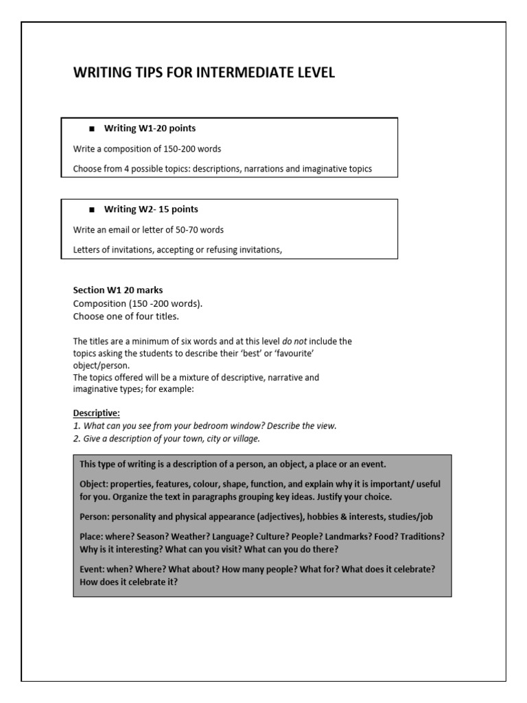 Writing Guide: Descriptive and Narrative Skills | PDF | Languages ...