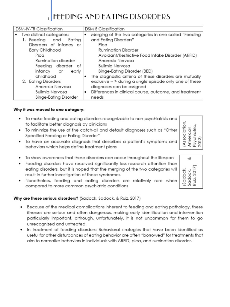Feeding and Eating Disorders Handout Yasmin+Pekas | PDF | Mental ...