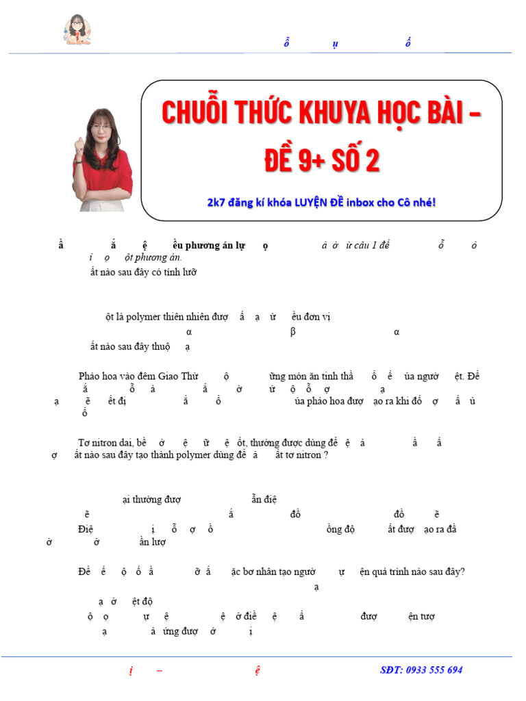 Chuỗi Học Khuya Đề Nắm Chắc 9+ Số 2 | PDF