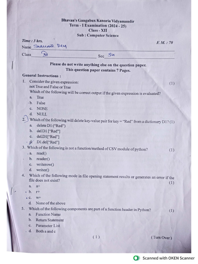 Comp Sci Term 1 | PDF