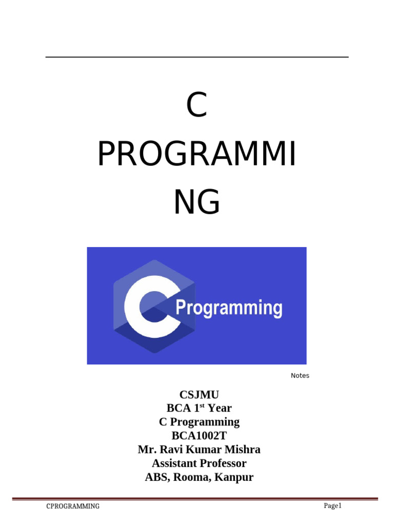 UNIT - 1.1 C PROG INTRO TO C | PDF | Computer Programming | Software Engineering