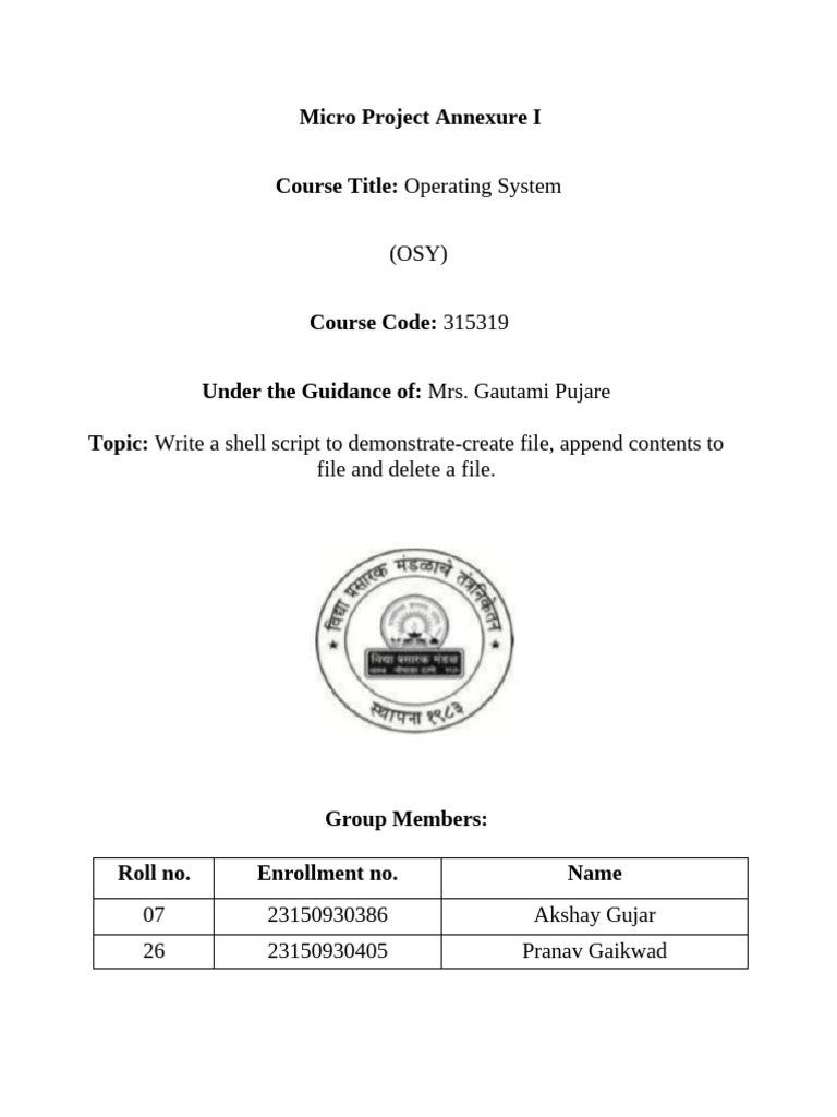 OSY_Annexure_1 (1) copy | PDF | Operating System | Computer File