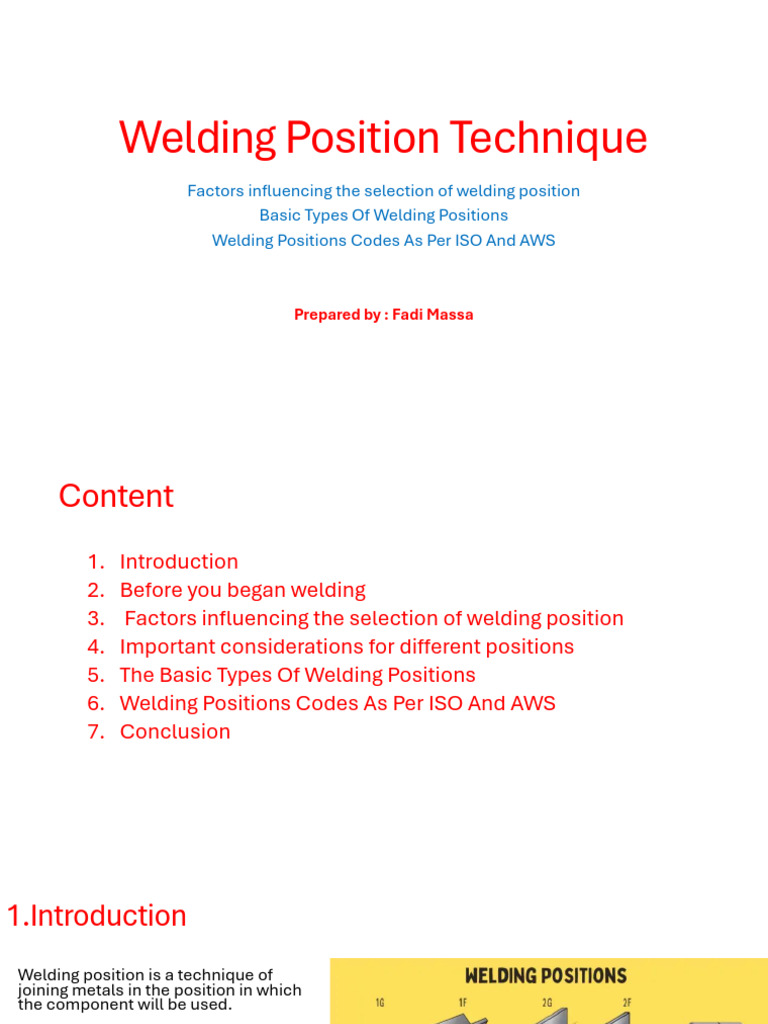 Welding Position Technique | PDF | Welding | Construction