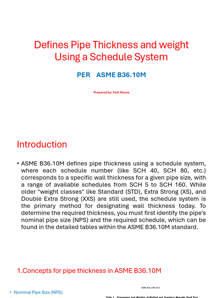 ASME B36.10M Pipe Thickness Guide | PDF | Pipe (Fluid Conveyance ...