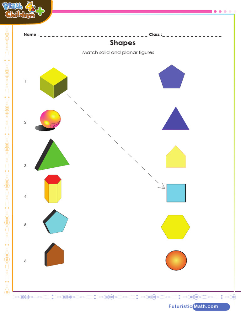 Solid and Planar Figures Worksheet | PDF