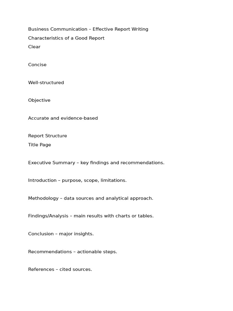 Business Communication - Effective Report Writing | PDF