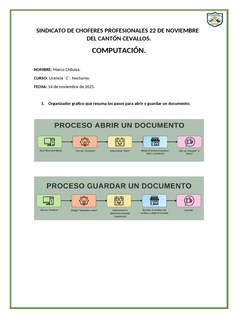 Organizador Grafico Que Resuma Los Pasos para Abrir y Guardar Un Documento | PDF